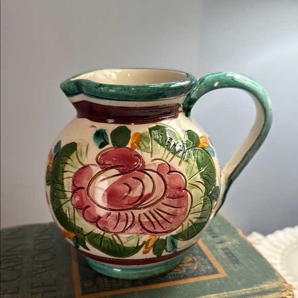 Art | Vintage Italian Pottery Handcrafted Floral Ceramic Pitcher | Poshmark
